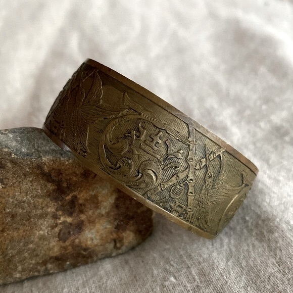 Antique | Jewelry | Antique Embossed Copper Cuff | Poshmark
